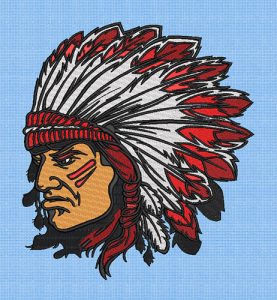Best Indian Chief Mascot Embroidery logo. | Vectoremb