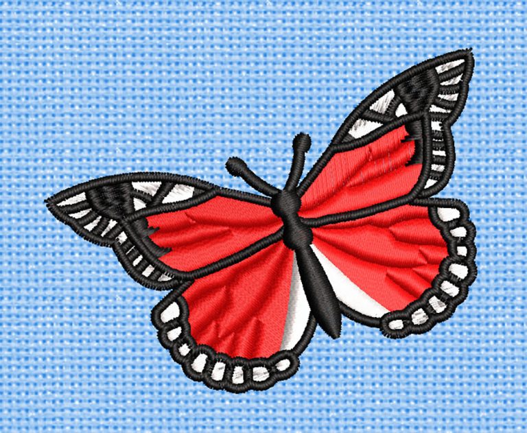 Best Red Butterfly Embroidery logo. - Vectoremb