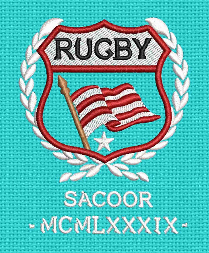Best Rugby Flag Embroidery logo. - Vectoremb