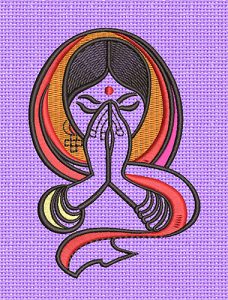 Best Indian Namaste Embroidery logo. - Vectoremb