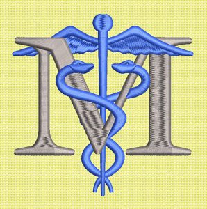 Best Medical Numerology Embroidery logo. - Vectoremb